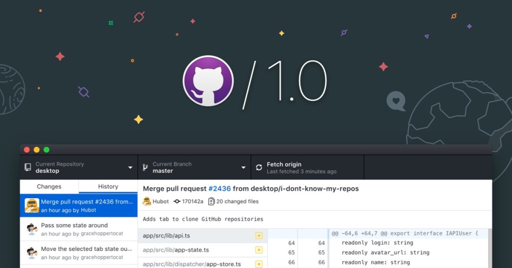 Announcing GitHub Desktop 1.0 - The GitHub Blog
