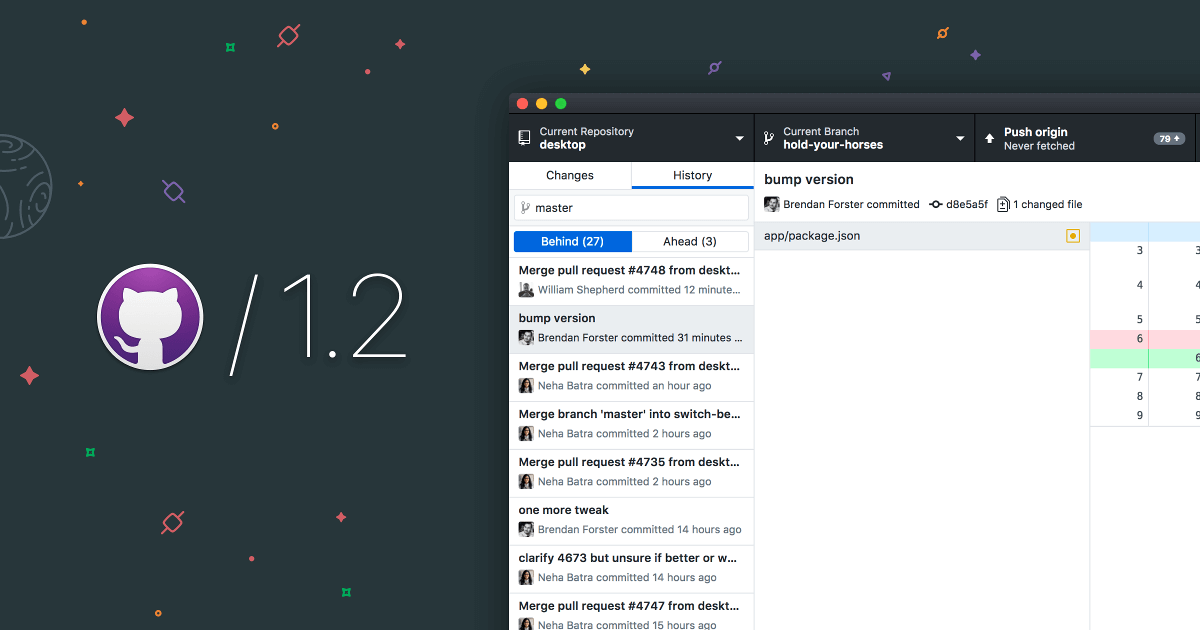 Announcing GitHub Desktop 1.2 - The GitHub Blog