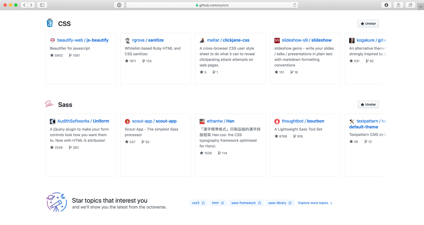 Star topics that interest you - The GitHub Blog
