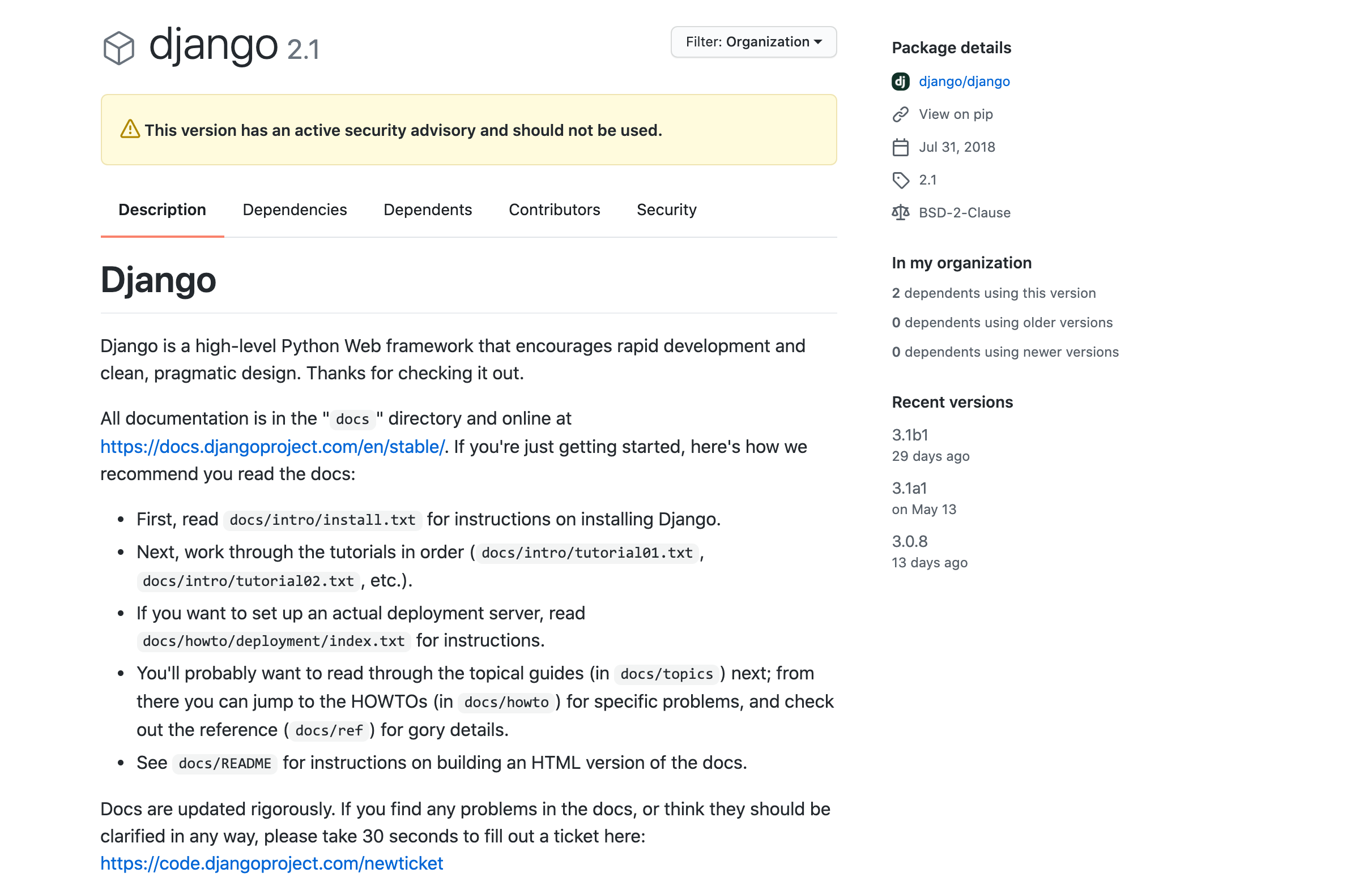 Securing Your Open Source Dependencies With Github Dependency Insights The Github Blog