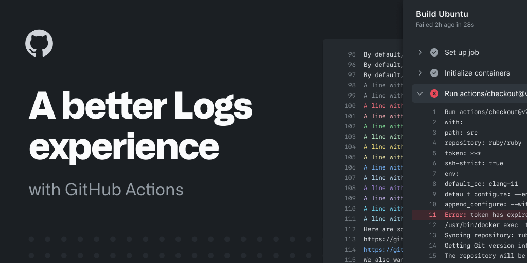 A better logs experience with GitHub Actions - The GitHub Blog