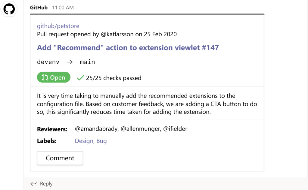 Announcing the GitHub integration with Microsoft Teams - The GitHub Blog