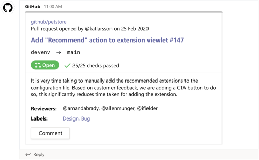 Announcing the GitHub integration with Microsoft Teams - The GitHub Blog