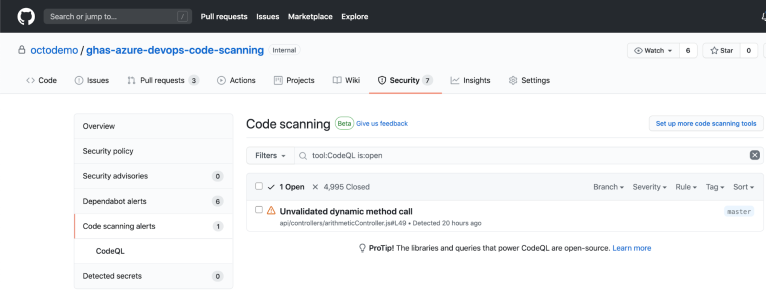 Code Scanning a GitHub Repository using GitHub Advanced Security within ...