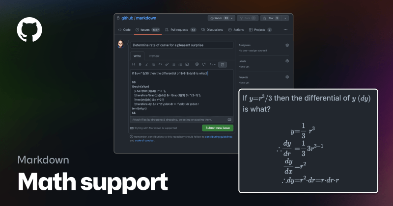 Math support in Markdown - The GitHub Blog