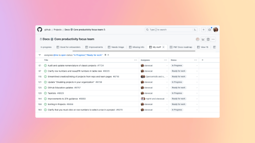 How the GitHub Docs team uses GitHub Projects - The GitHub Blog