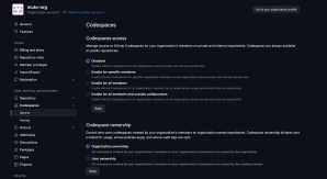Codespaces Access and Ownership Settings - GitHub Changelog