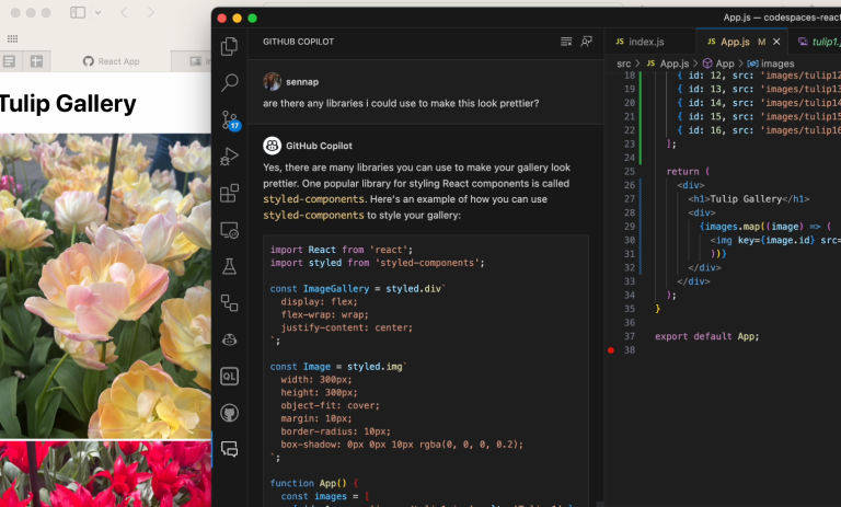 How I Used Github Copilot Chat To Build A Reactjs Gallery Prototype The Github Blog