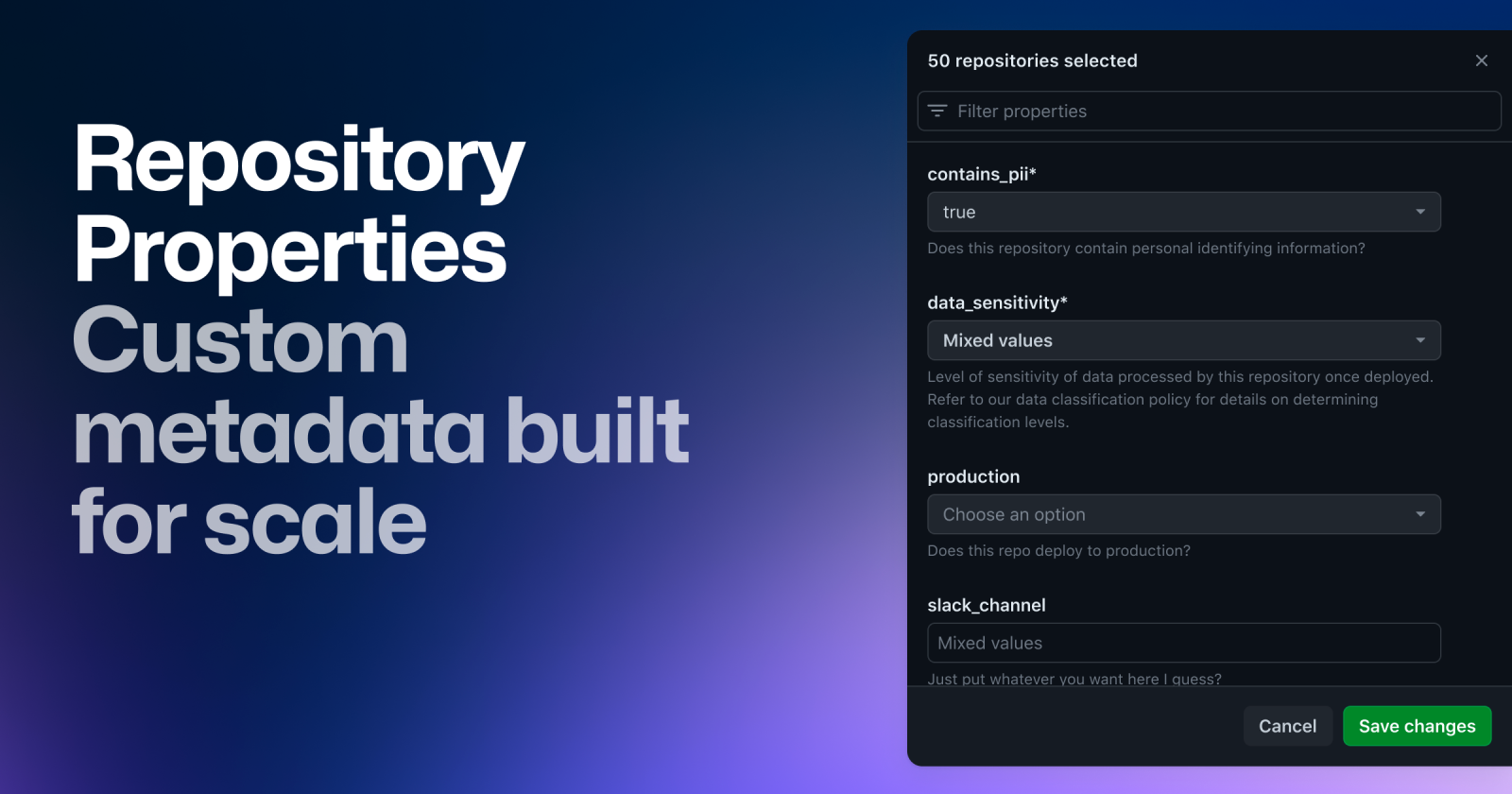 Repository Custom Properties GA and Ruleset Improvements - GitHub Changelog