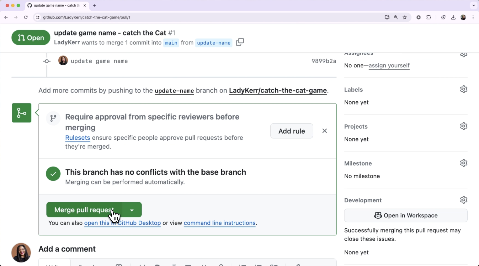 Beginner S Guide To Github Creating A Pull Request The Github Blog
