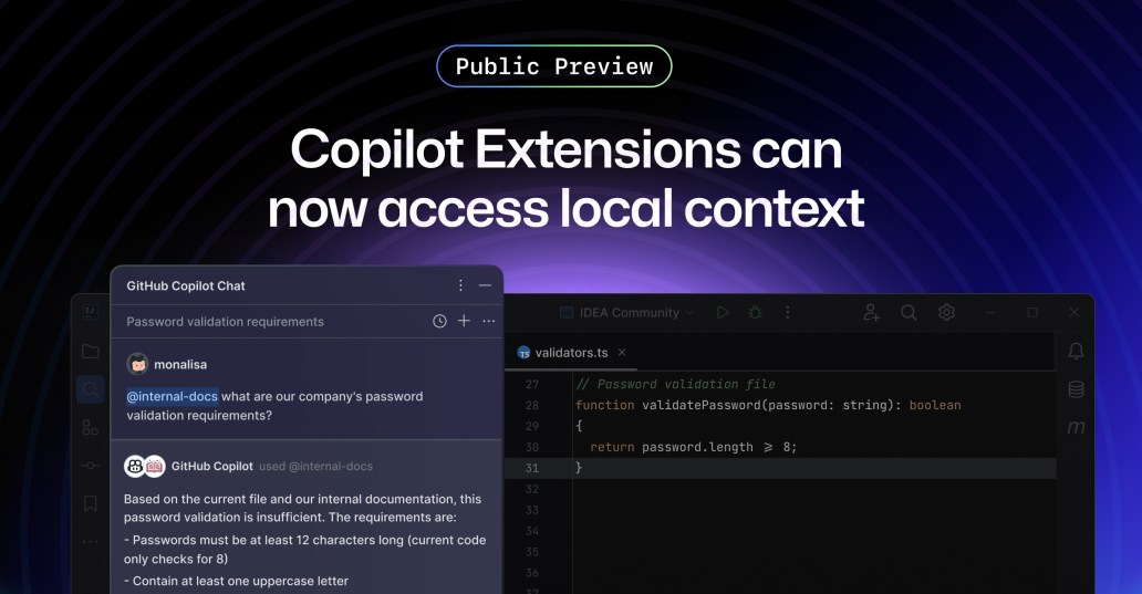 GitHub Copilot Extensions now understand context in your environment - GitHub Changelog