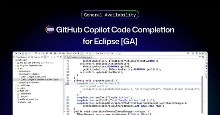 Code completion in GitHub Copilot for Eclipse is now generally available - GitHub Changelog