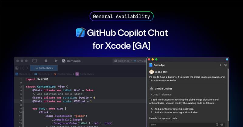 GitHub Copilot for Xcode Chat is now generally available - GitHub Changelog