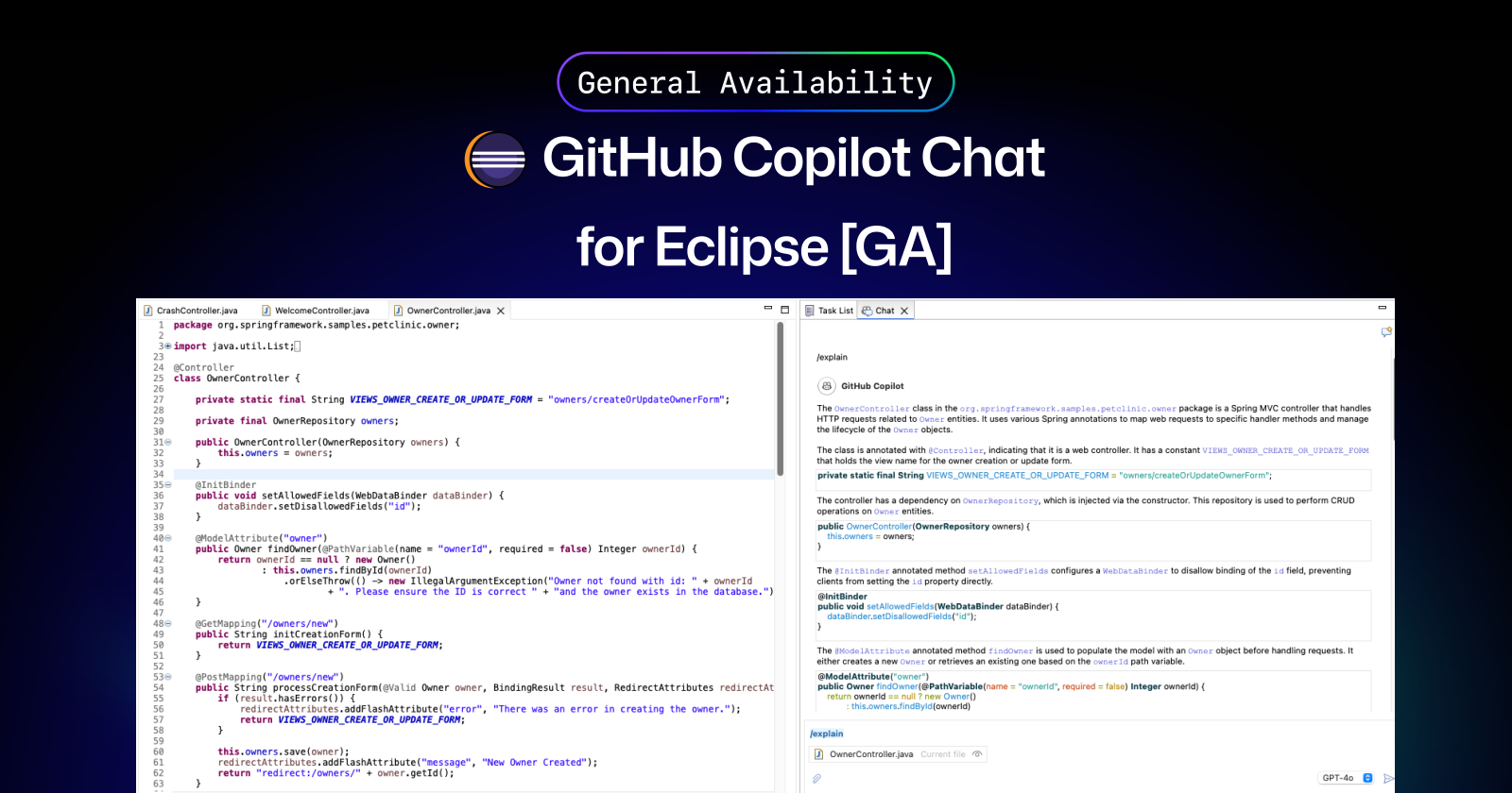 GitHub Copilot Chat for Eclipse is now generally available - GitHub Changelog