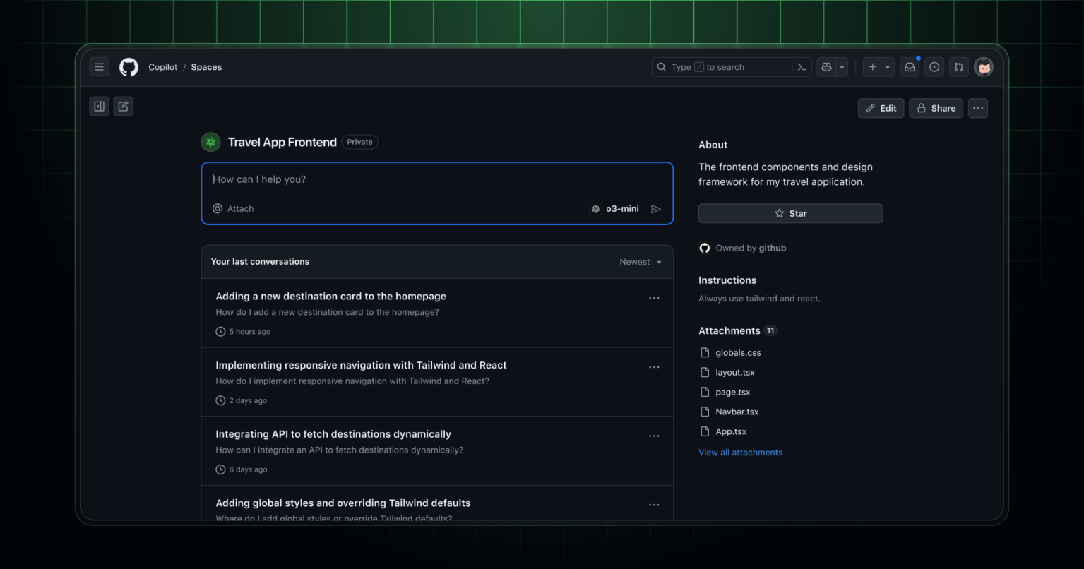 Introducing Copilot Spaces: A new way to work with code and context - GitHub Changelog