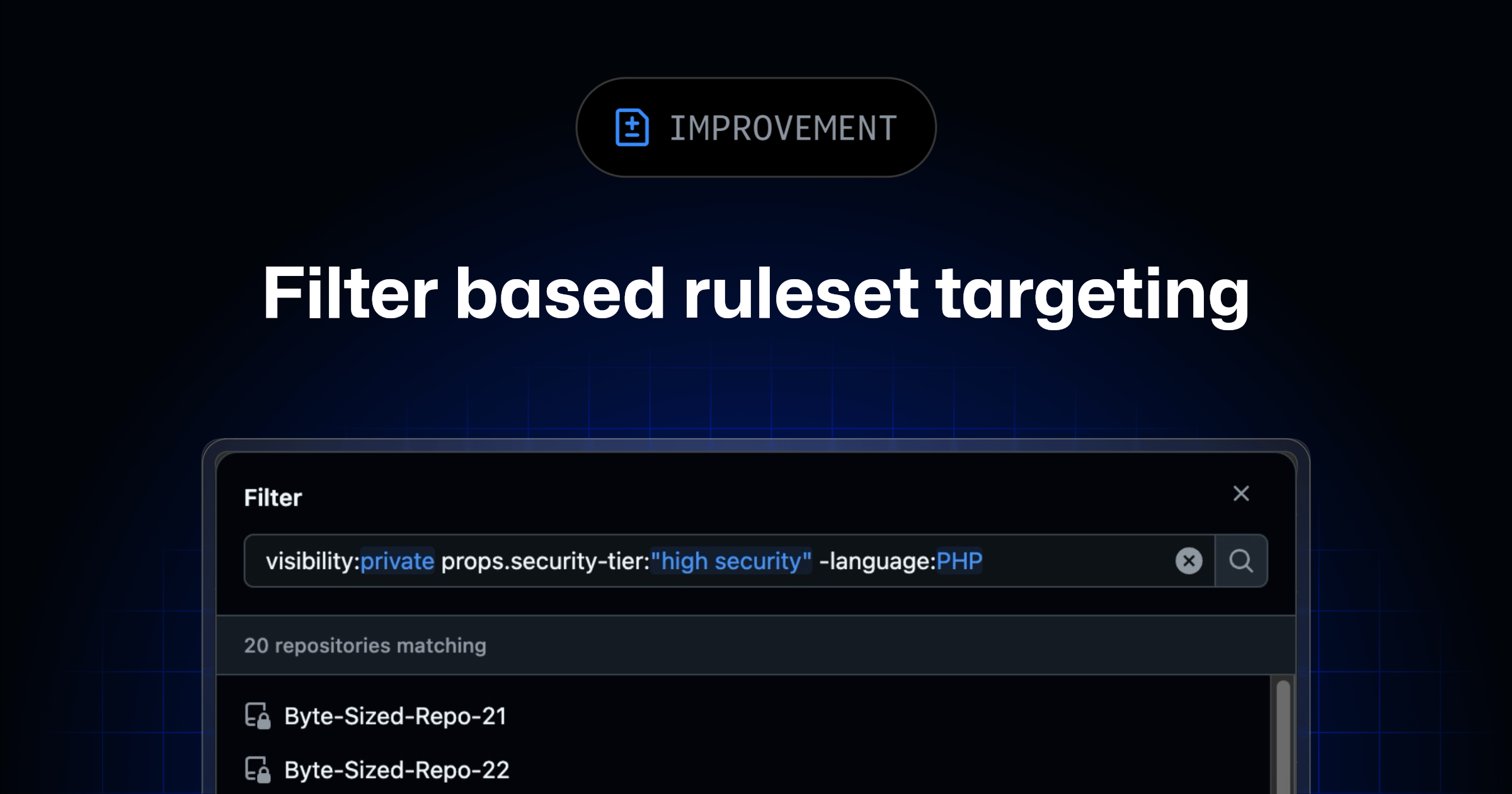 Filter-based ruleset targeting - GitHub Changelog