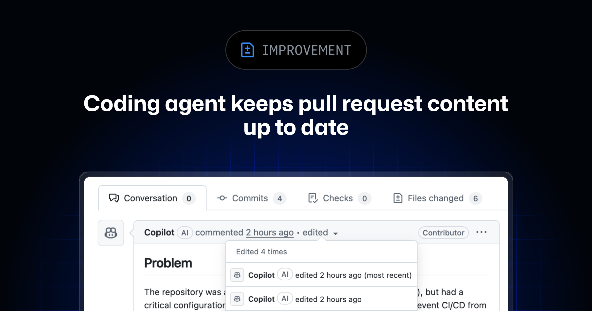 Copilot coding agent keeps pull request titles and bodies up to date - GitHub Changelog