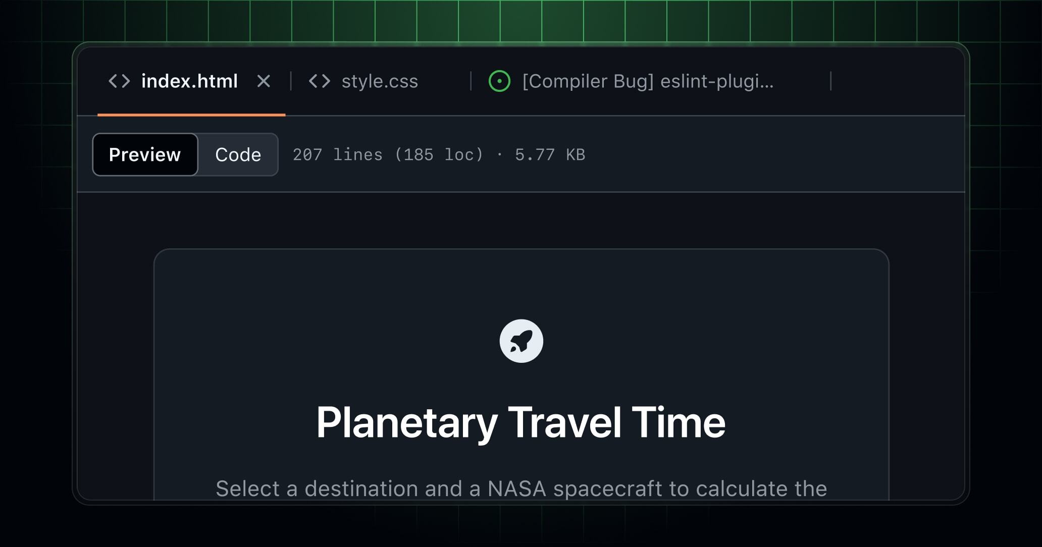 A screenshot showing the preview of a page in the right side panel of Copilot