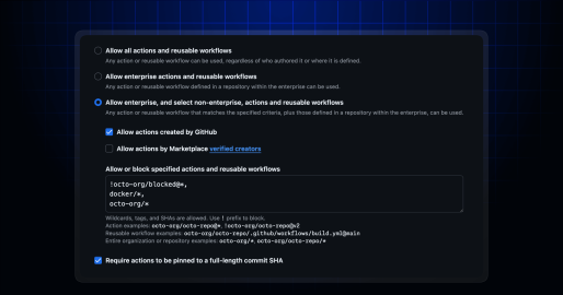 GitHub Actions policy now supports blocking and SHA pinning actions - GitHub Changelog