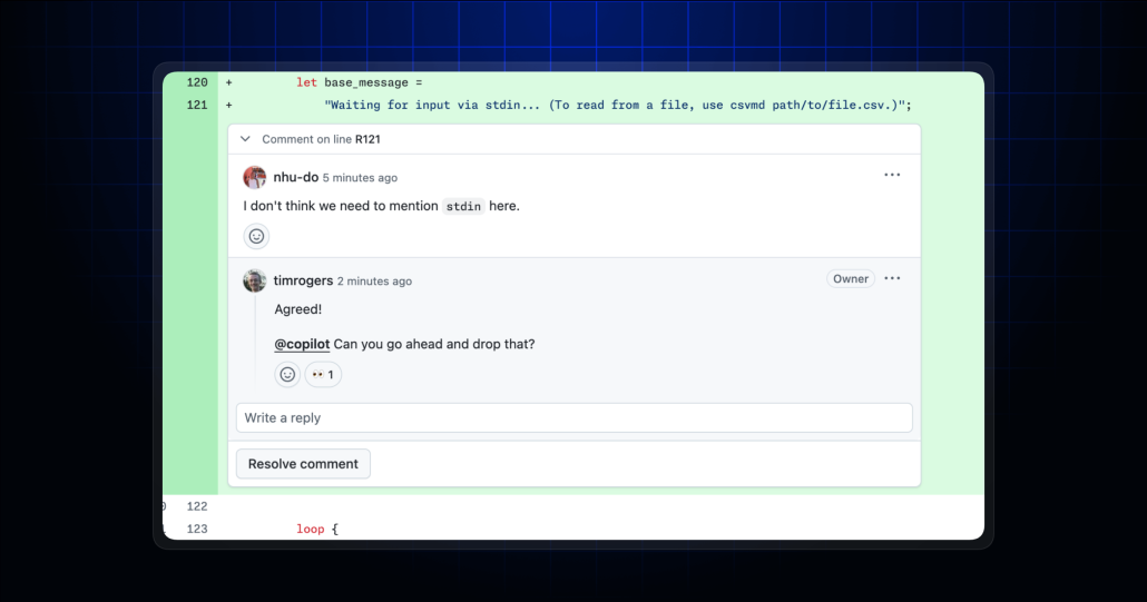 Copilot Coding Agent Improved Pull Request Review Experience Github