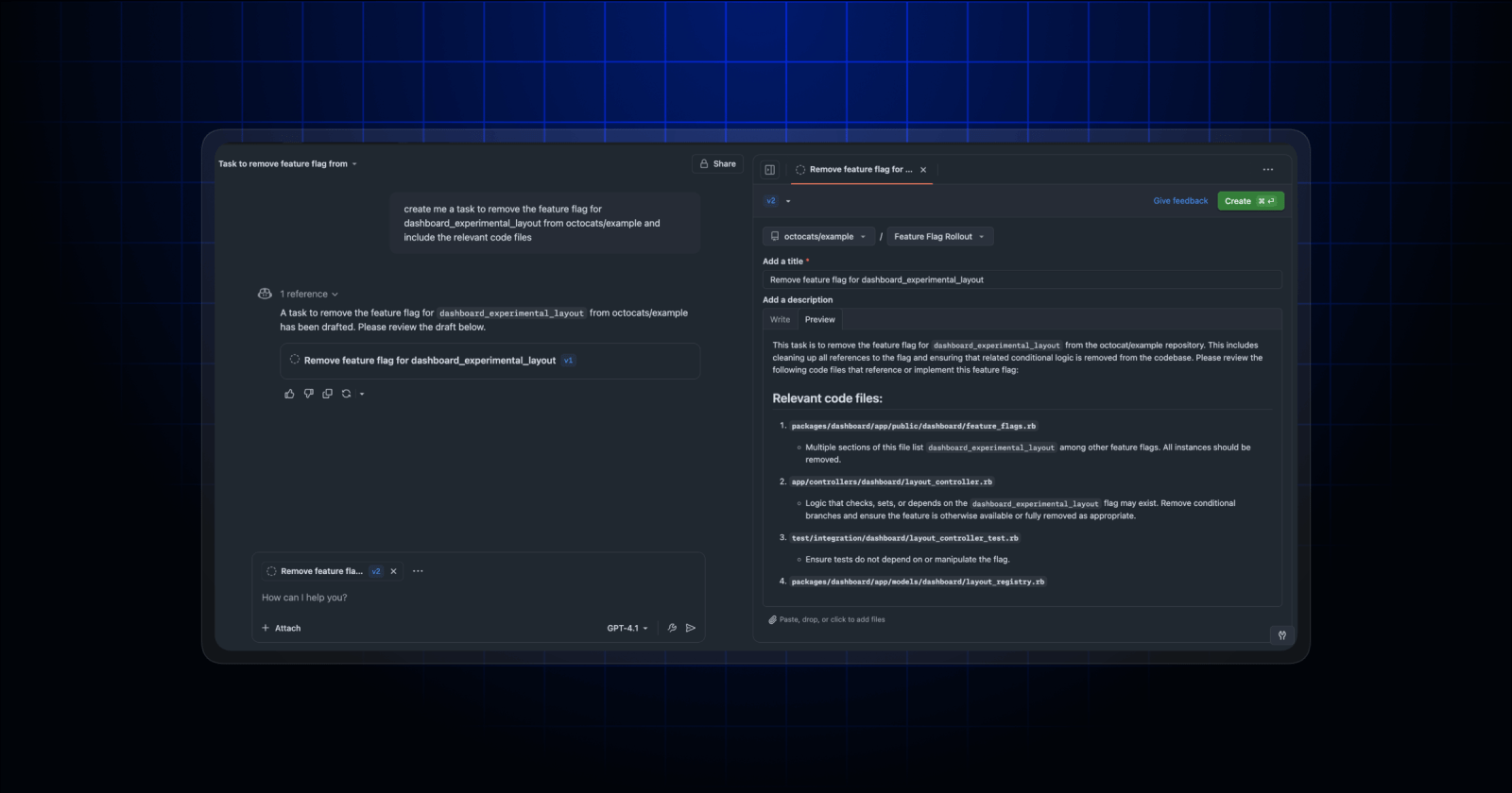 Copilot can create issues with code snippets in public preview - GitHub Changelog