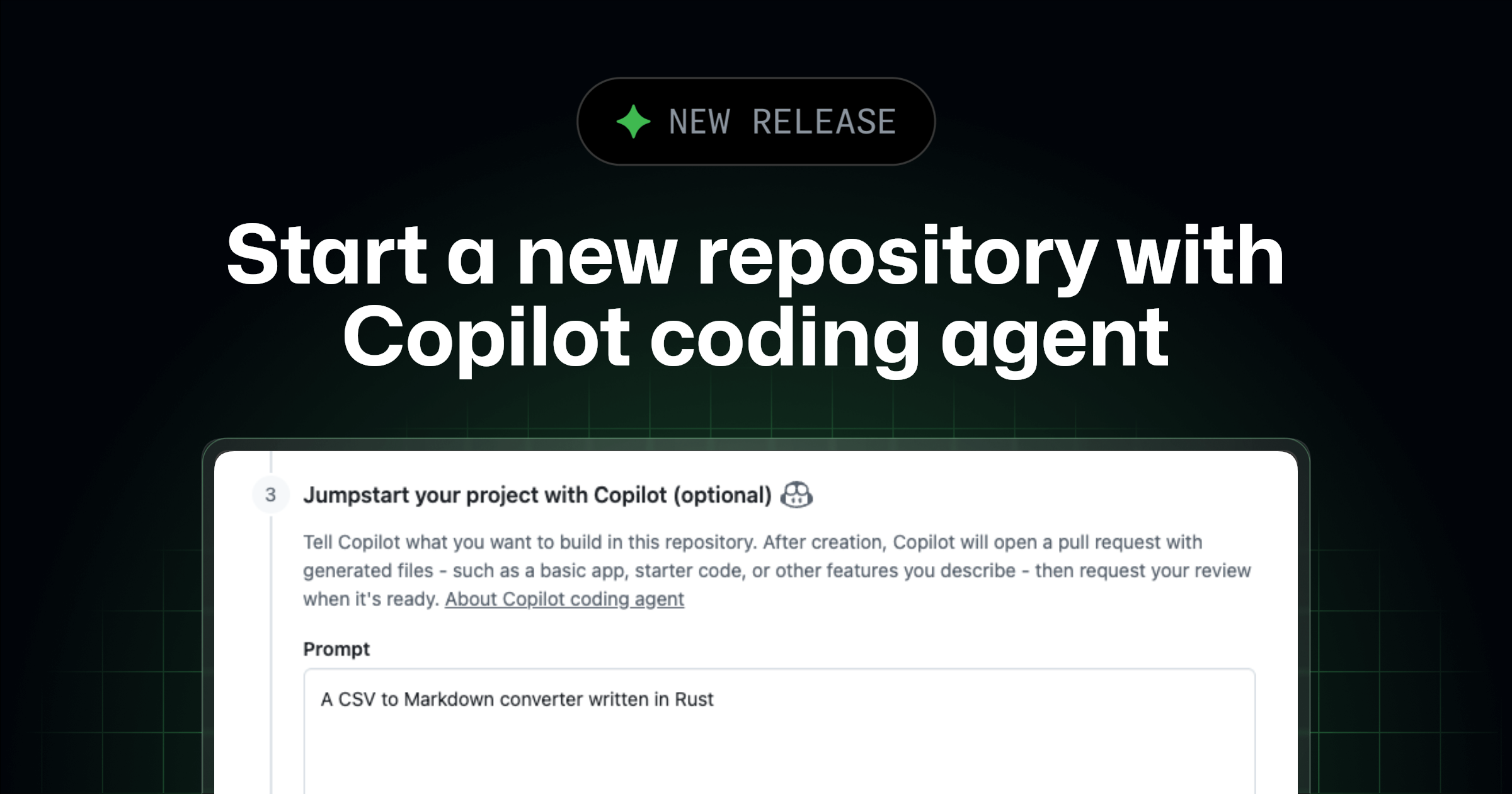 Start your new repository with Copilot coding agent - GitHub Changelog
