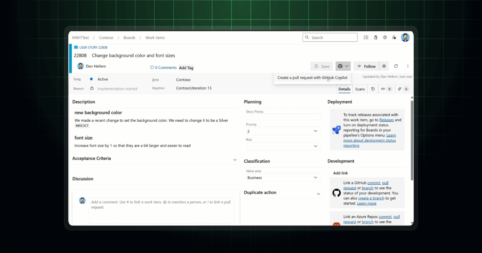 Assign Azure Boards work items to Copilot coding agent in public ...