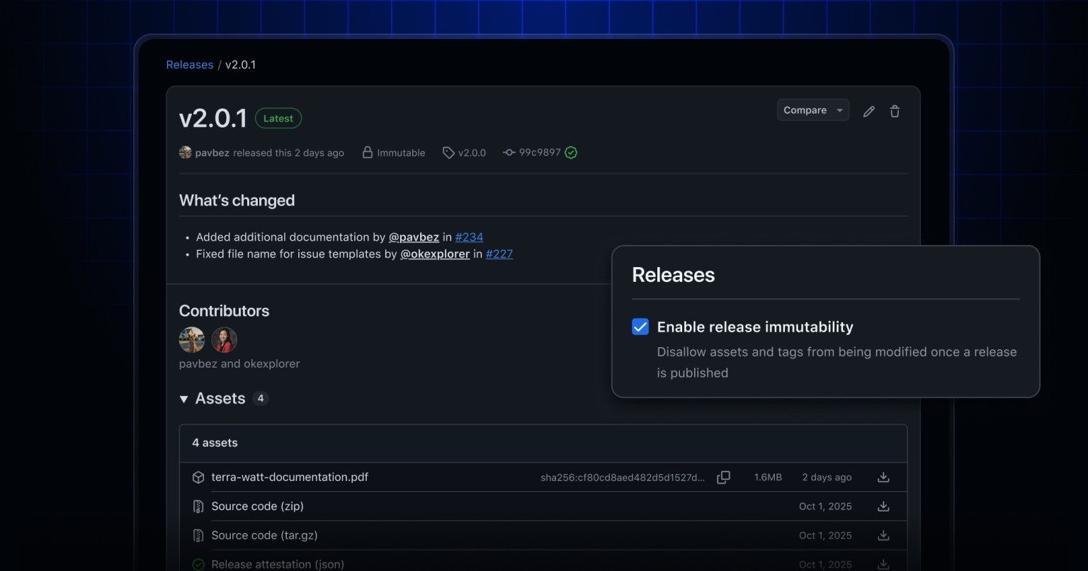 Immutable releases are now generally available - GitHub Changelog