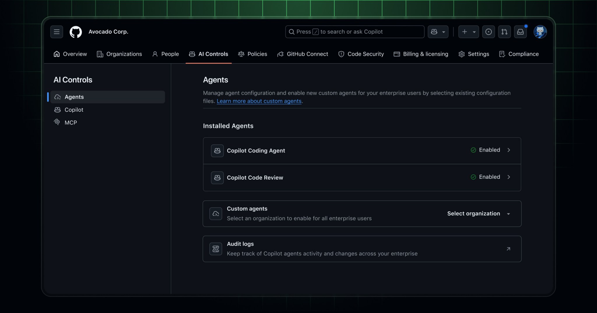 Enterprise AI controls & the agent control plane are in public preview - GitHub Changelog