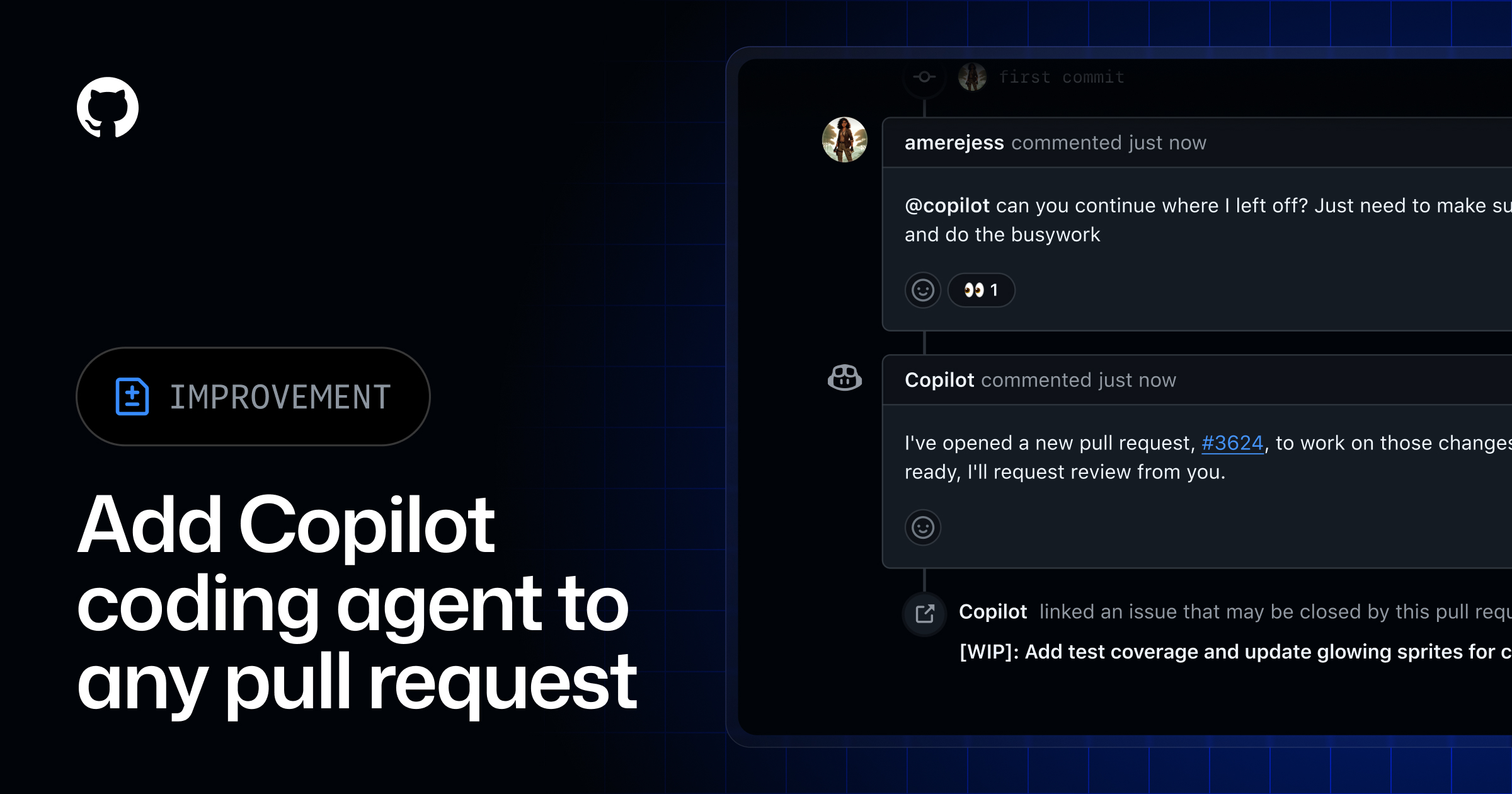 Ask Copilot coding agent to make changes in any pull request with @copilot - GitHub Changelog