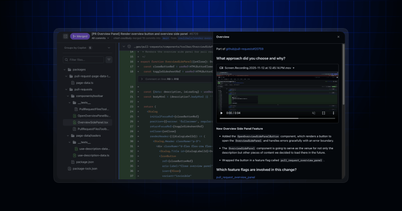 Quick access to the pull request description now in the "Files changed ...