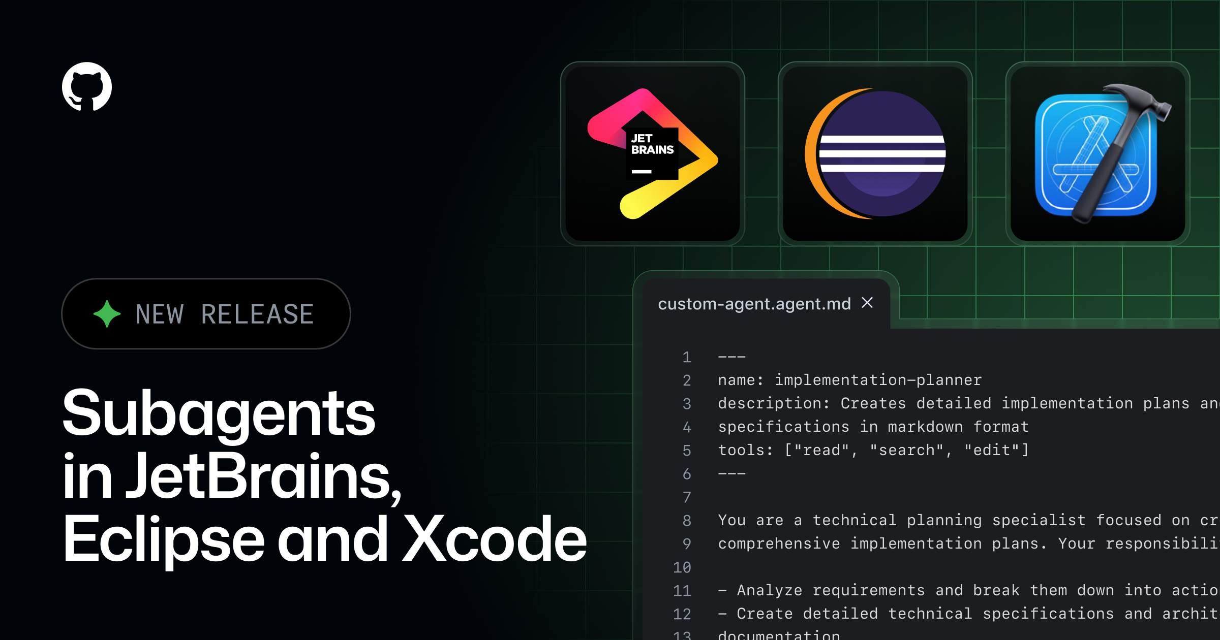 Isolated Subagents for JetBrains, Eclipse, and Xcode now in public preview - GitHub Changelog