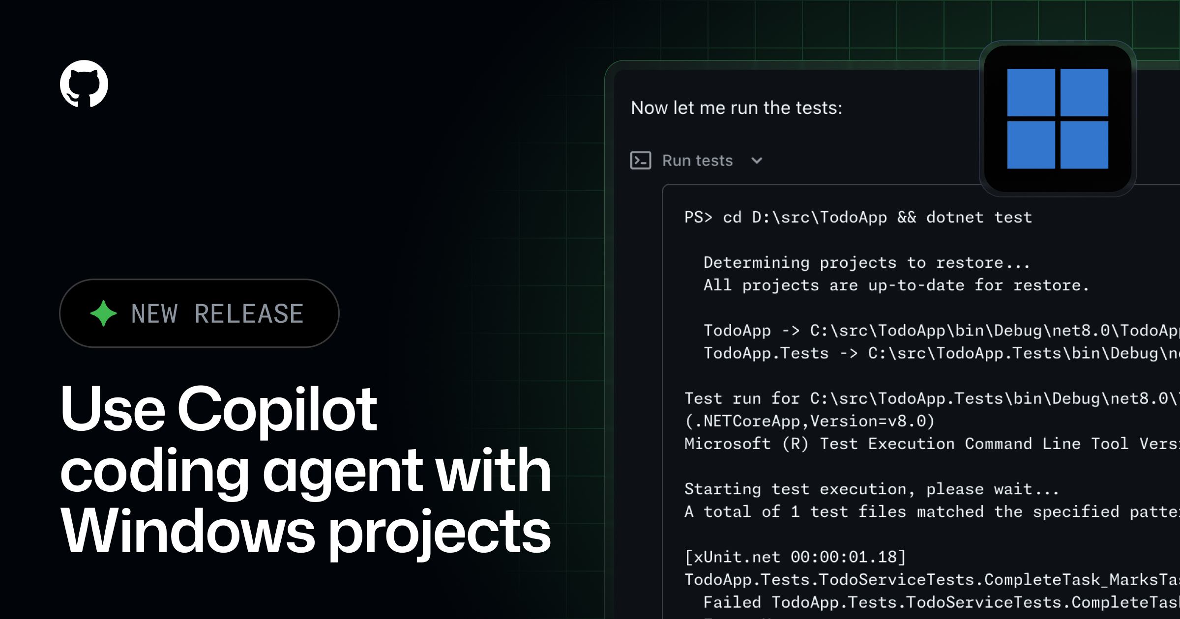 Use Copilot coding agent with Windows projects - GitHub Changelog