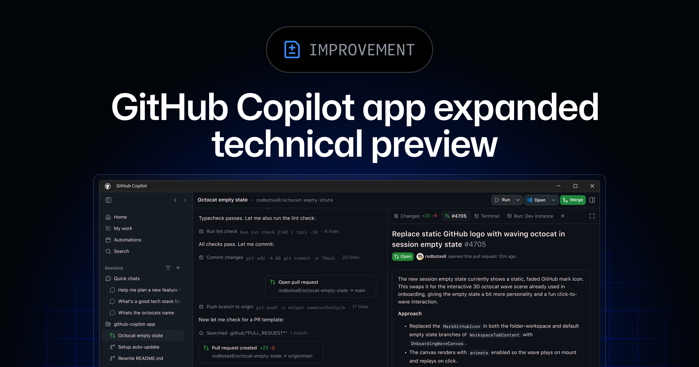 Expanded technical preview availability for the GitHub Copilot app ...